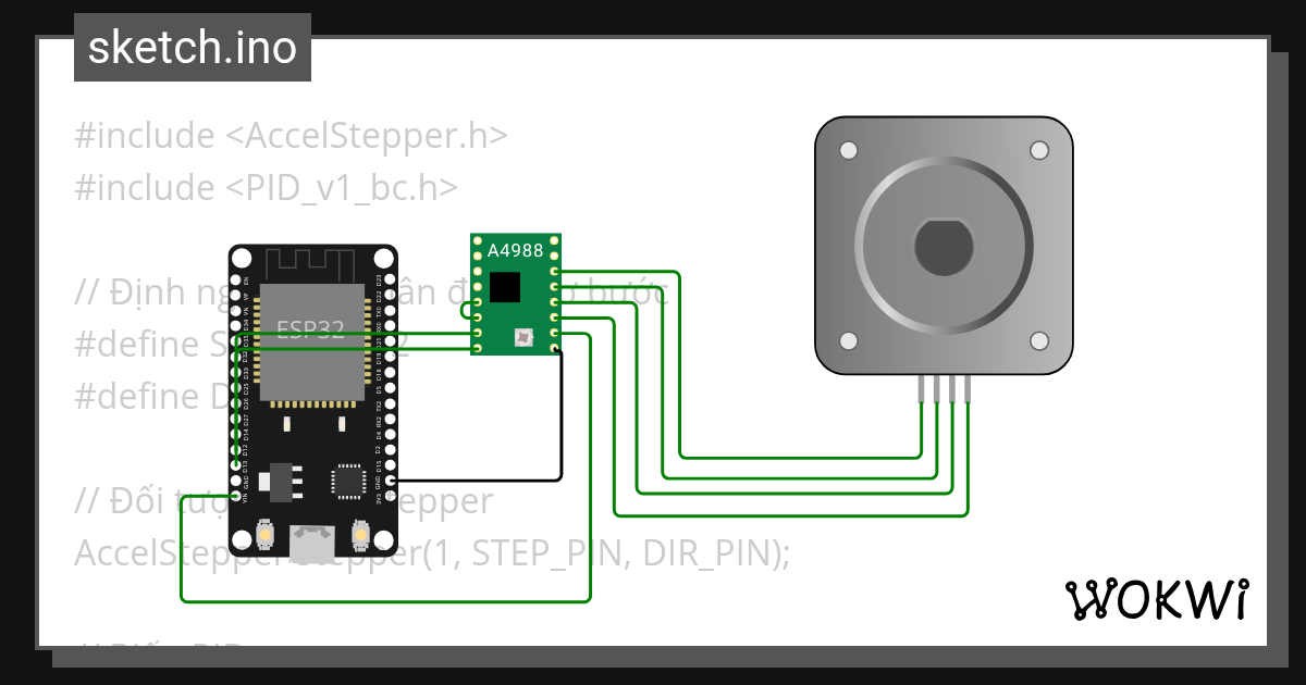 control position stepper motor - Wokwi ESP32, STM32, Arduino Simulator