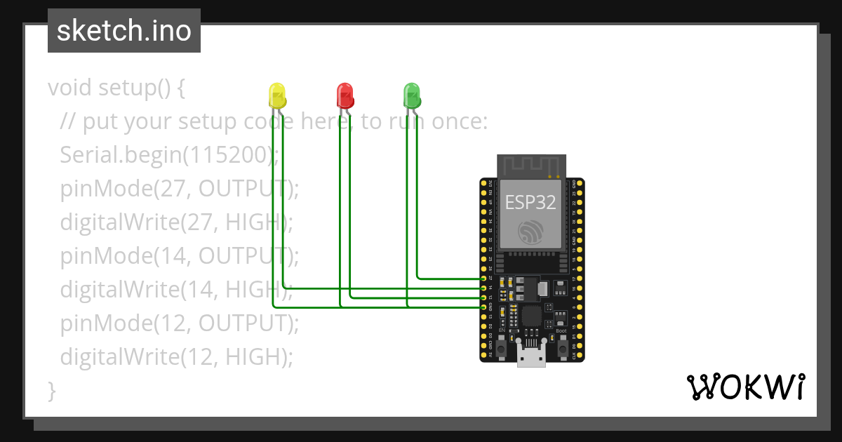 Traffic basic - Wokwi ESP32, STM32, Arduino Simulator