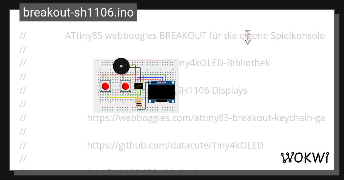 Breakout-SH1106 - Wokwi ESP32, STM32, Arduino Simulator