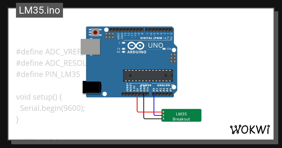 LM35 - Wokwi ESP32, STM32, Arduino Simulator