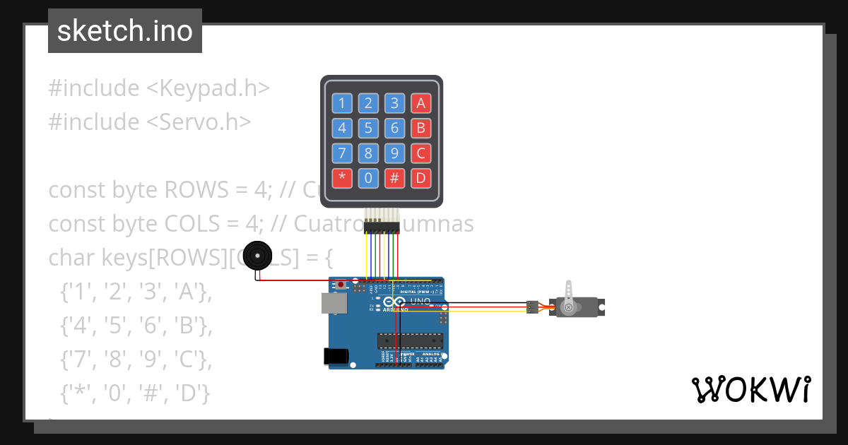 Sistema de cerradura de puerta - Wokwi ESP32, STM32, Arduino Simulator