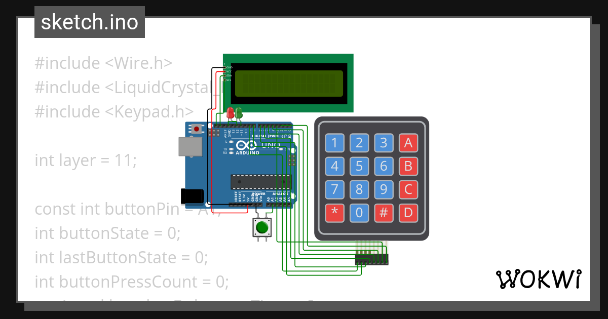 keypad test - Wokwi ESP32, STM32, Arduino Simulator