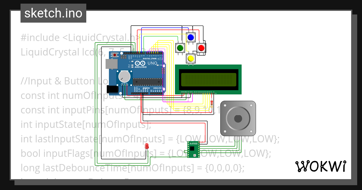 Programmable Stepper Menu - Wokwi ESP32, STM32, Arduino Simulator