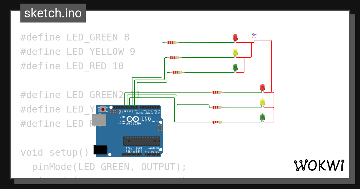 Traffic Ligth By Arduino Wokwi Esp32 Stm32 Arduino Simulator 6865