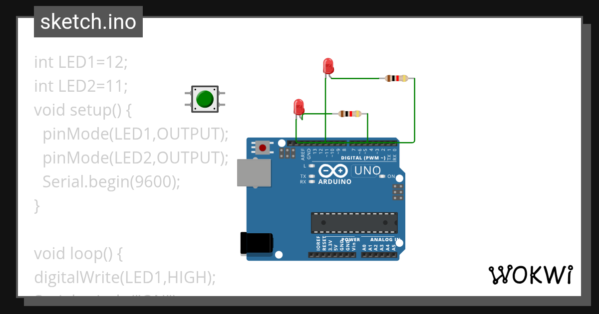 2led Wokwi Esp32 Stm32 Arduino Simulator 