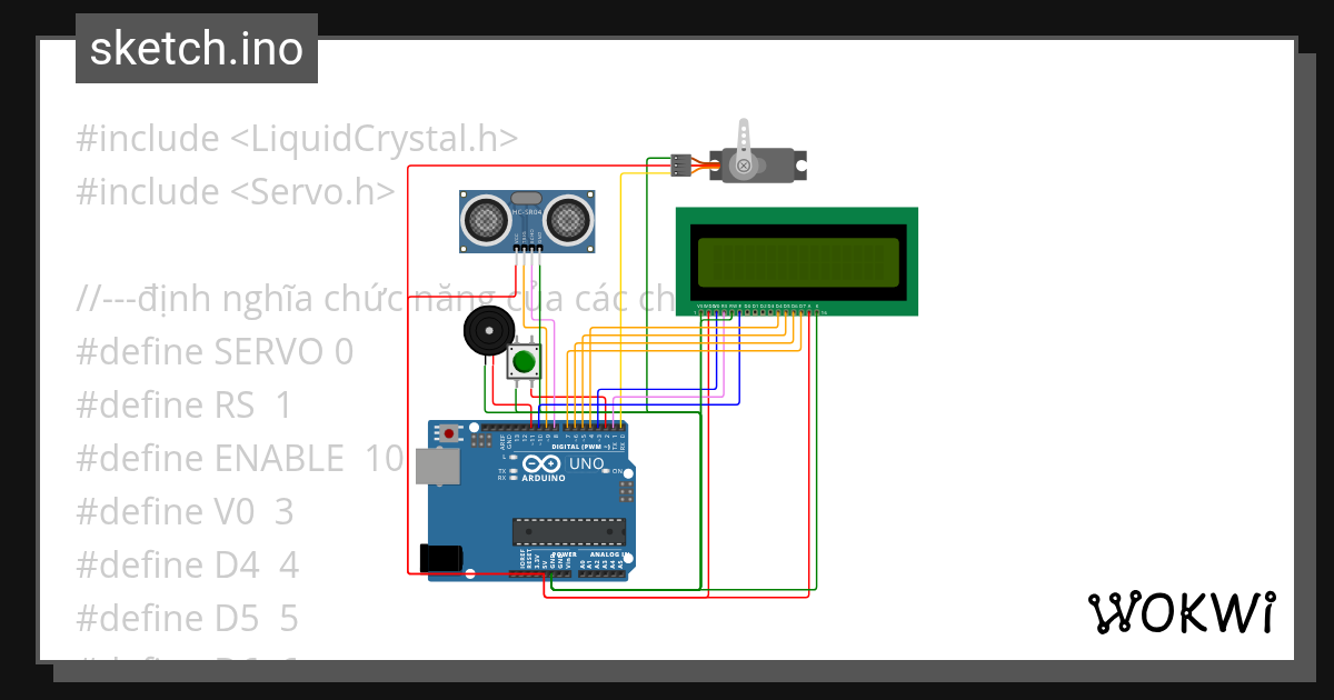 Ultrasonic Sensor Lcd Servo Wokwi Esp32 Stm32 Arduino Simulator 1215