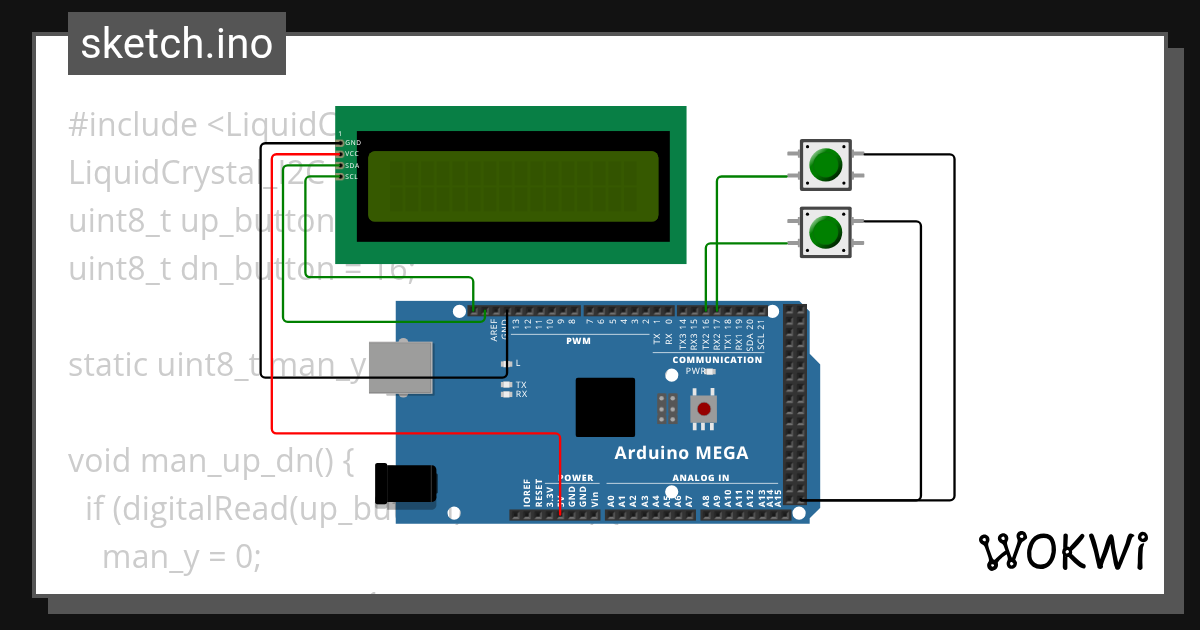 jumping man game - Wokwi ESP32, STM32, Arduino Simulator
