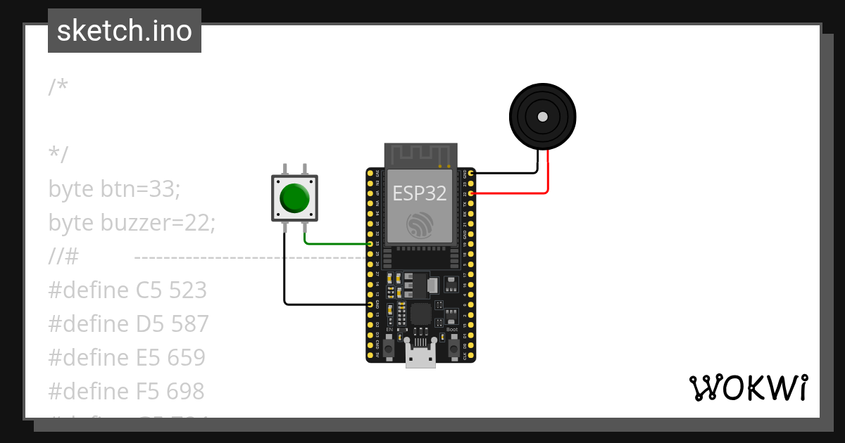 ESP32_Btn_sound123 - Wokwi ESP32, STM32, Arduino Simulator
