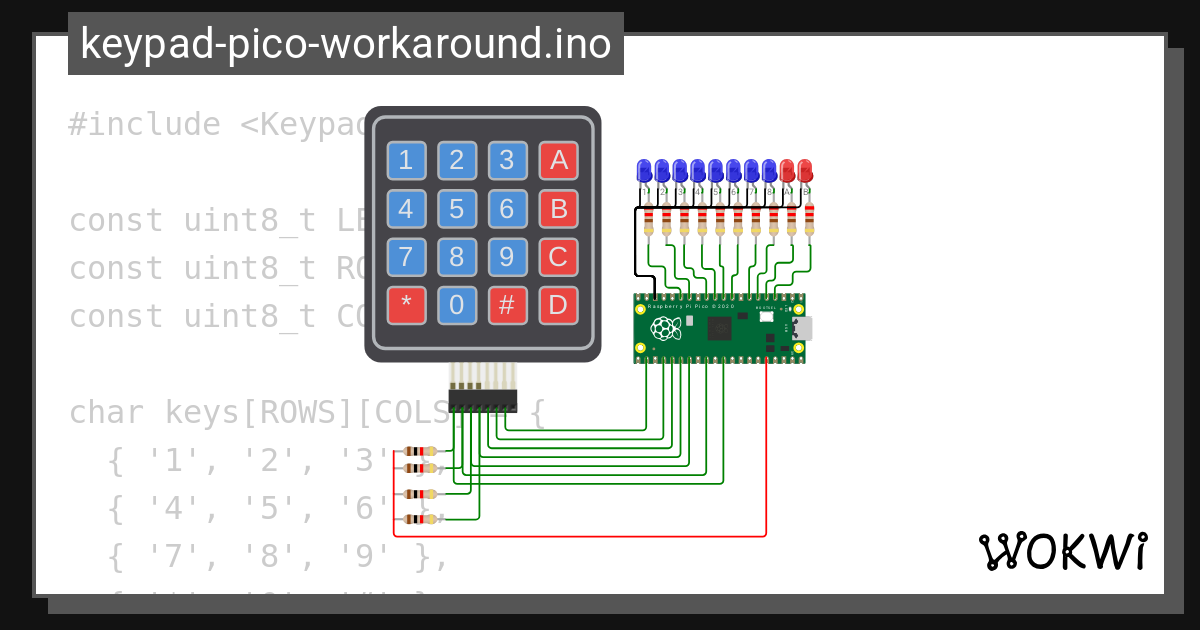 Pico Keypad With Leds Modificado Wokwi Esp32 Stm32 Arduino Simulator