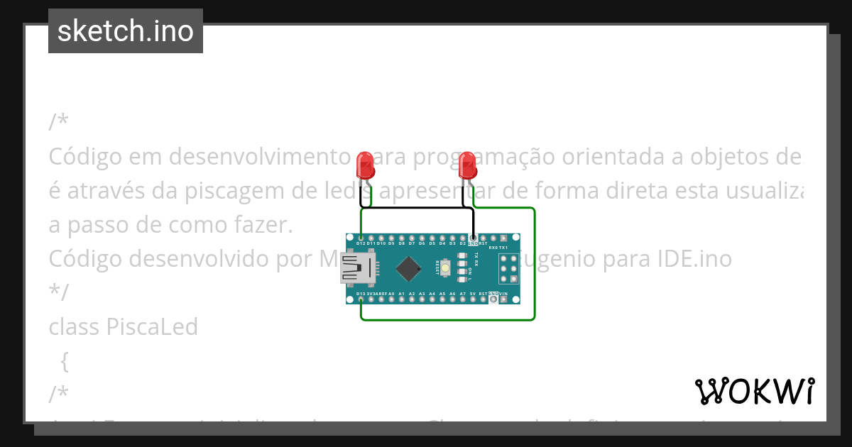 piscaled ESTUDAR CLASS ESTUDAR MILLIS - Wokwi ESP32, STM32, Arduino Simulator