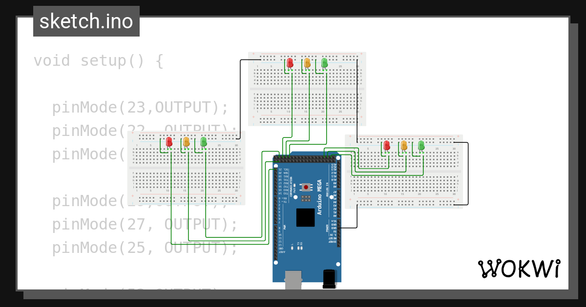 ไฟ จราจร 3 เเยก Wokwi Esp32 Stm32 Arduino Simulator