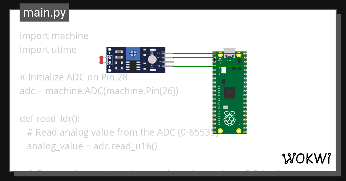 ldr - Wokwi ESP32, STM32, Arduino Simulator