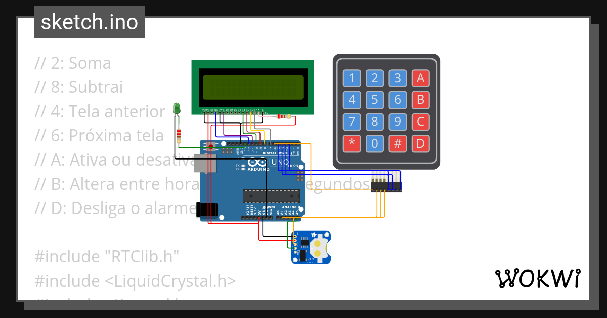 Despertador - Wokwi ESP32, STM32, Arduino Simulator