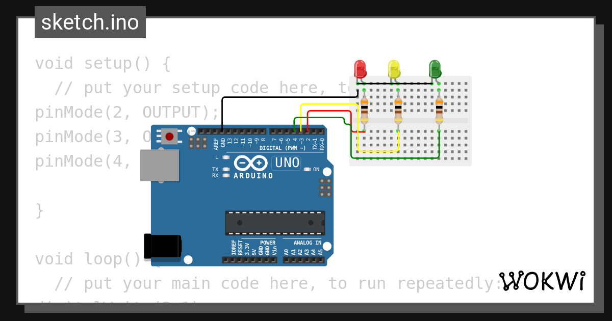 Traffice Light Control Program Wokwi Esp32 Stm32 Arduino Simulator 0009
