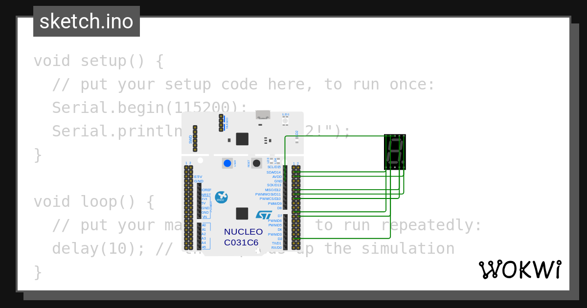 Seven Segment Wokwi Esp32 Stm32 Arduino Simulator 