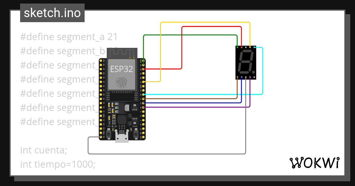 contador 1 - Wokwi ESP32, STM32, Arduino Simulator