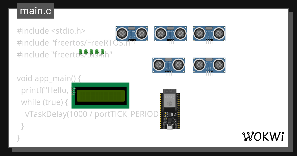 Iot Parking Wokwi Esp32 Stm32 Arduino Simulator 