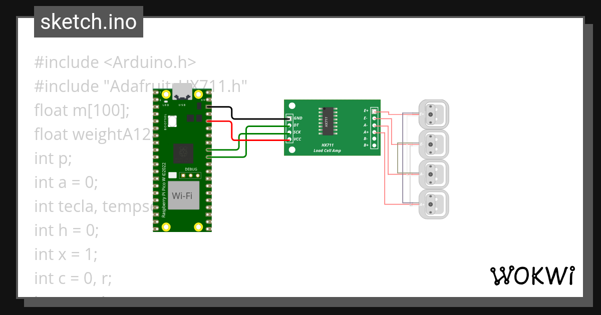 celda de carga - Wokwi ESP32, STM32, Arduino Simulator