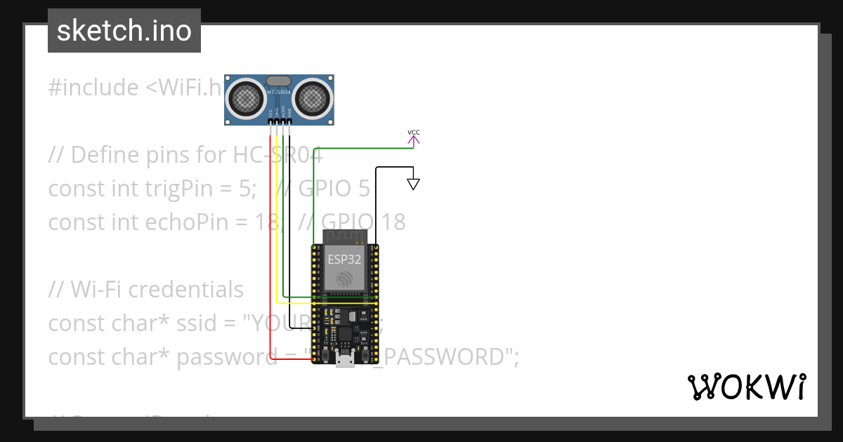 Water Level Measurement - Wokwi ESP32, STM32, Arduino Simulator