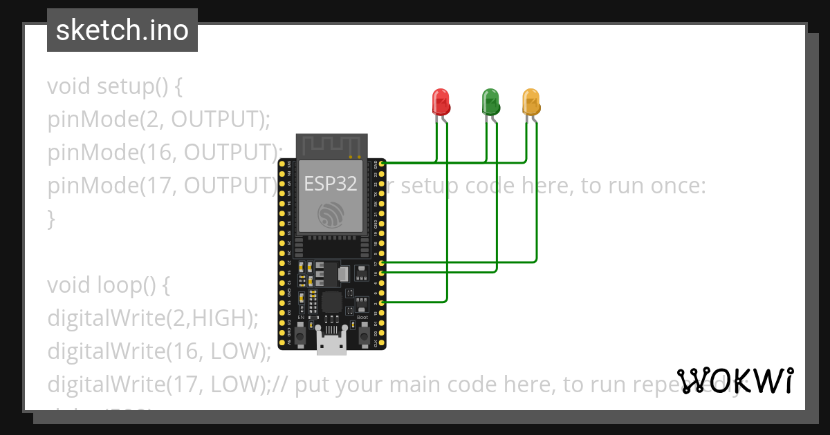 ESP32 BLINKING OF 2 LEDS - Wokwi ESP32, STM32, Arduino Simulator ESP32 BLINKING OF 2 LEDS - Wokwi ESP32, STM32, Arduino Simulator