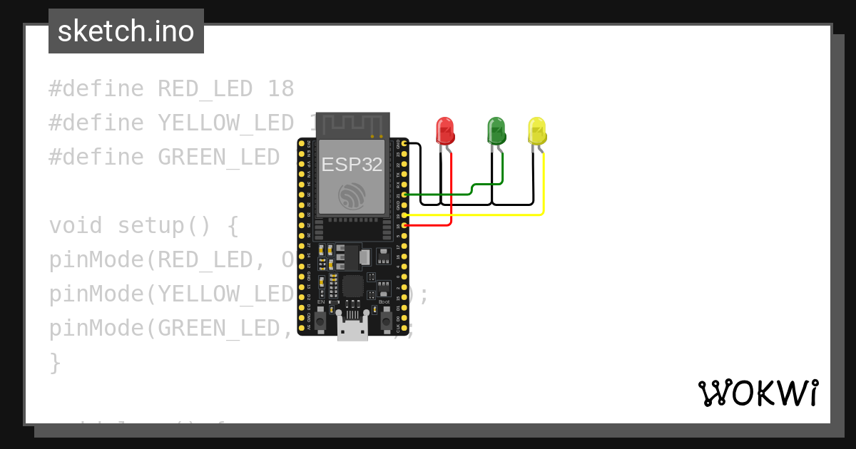 Traffic Lights Wokwi Esp32 Stm32 Arduino Simulator