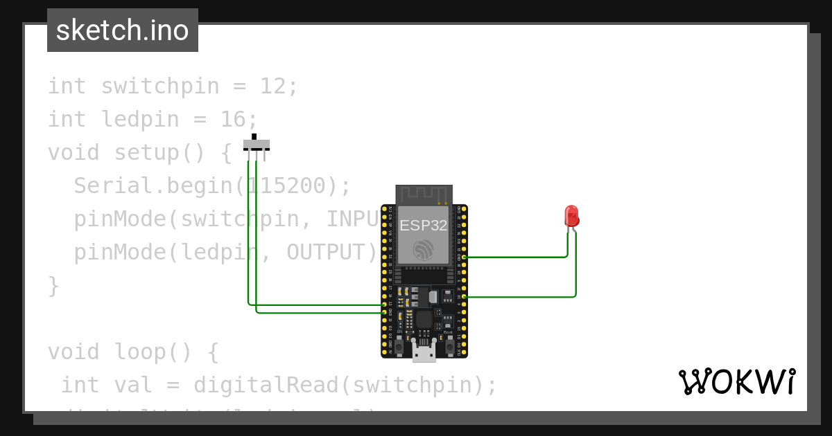 Switch1 Wokwi Esp32 Stm32 Arduino Simulator