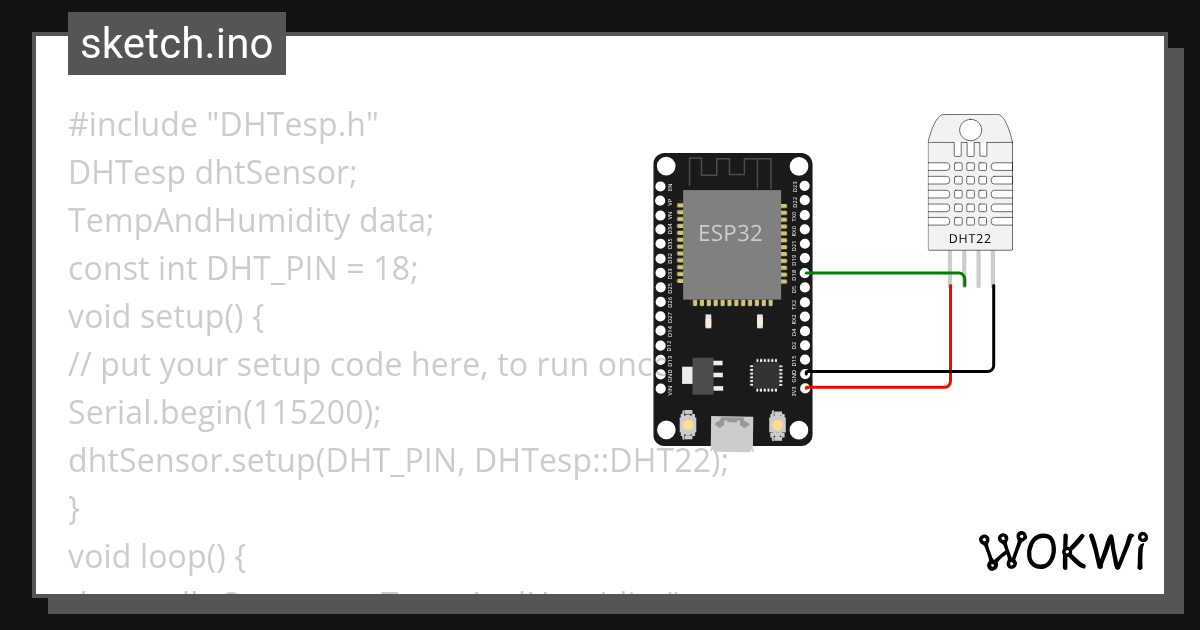 DHT Sensor - Wokwi ESP32, STM32, Arduino Simulator