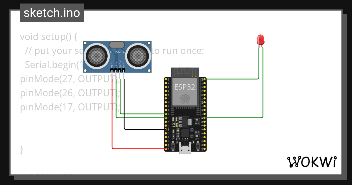 ultra sonic - Wokwi ESP32, STM32, Arduino Simulator