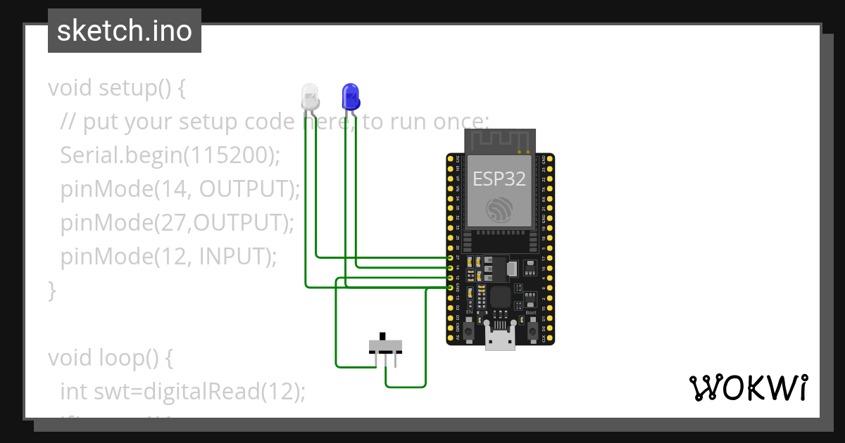 Switch(Sudhahar) - Wokwi ESP32, STM32, Arduino Simulator Switch(Sudhahar) - Wokwi ESP32, STM32, Arduino Simulator