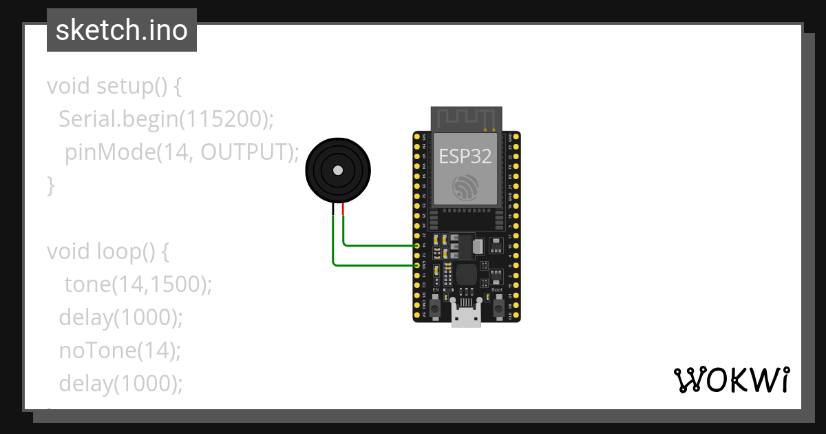 Buzzer Wokwi Esp32 Stm32 Arduino Simulator