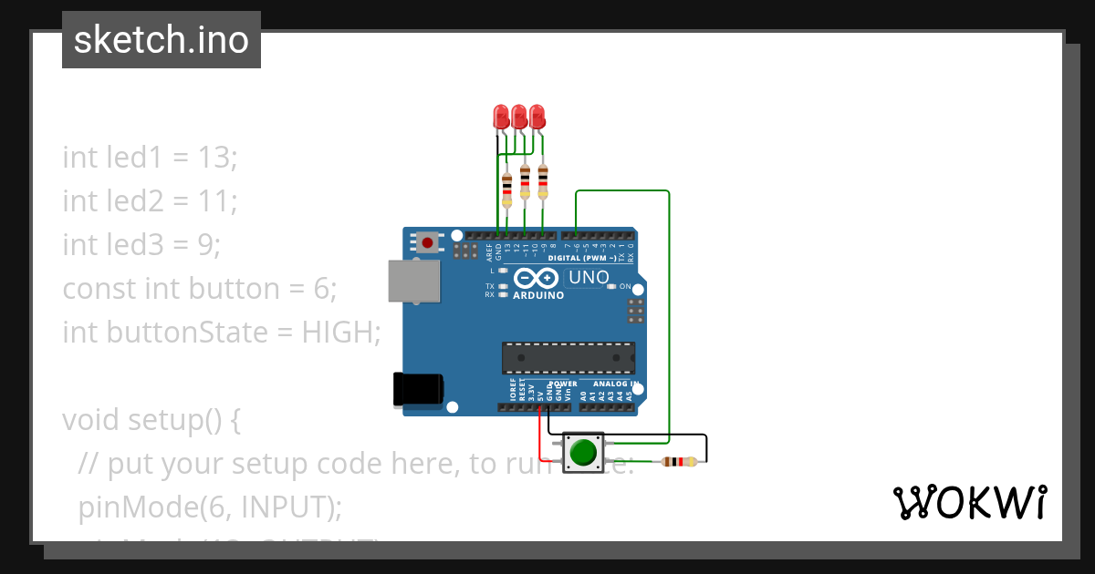 button and leds - Wokwi ESP32, STM32, Arduino Simulator button and leds - Wokwi ESP32, STM32, Arduino Simulator
