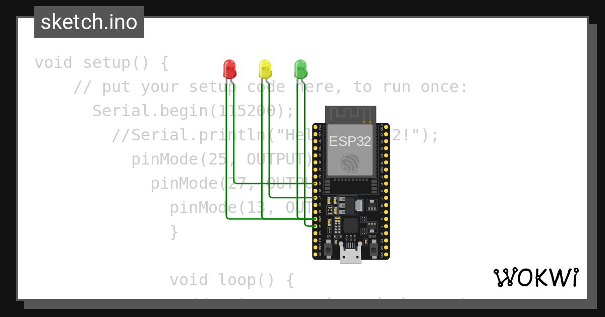 Trafic Wokwi Esp32 Stm32 Arduino Simulator 6111