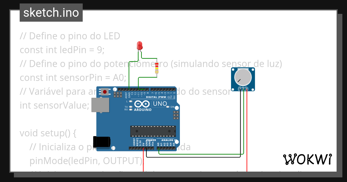 Sensor de Luz - Wokwi ESP32, STM32, Arduino Simulator
