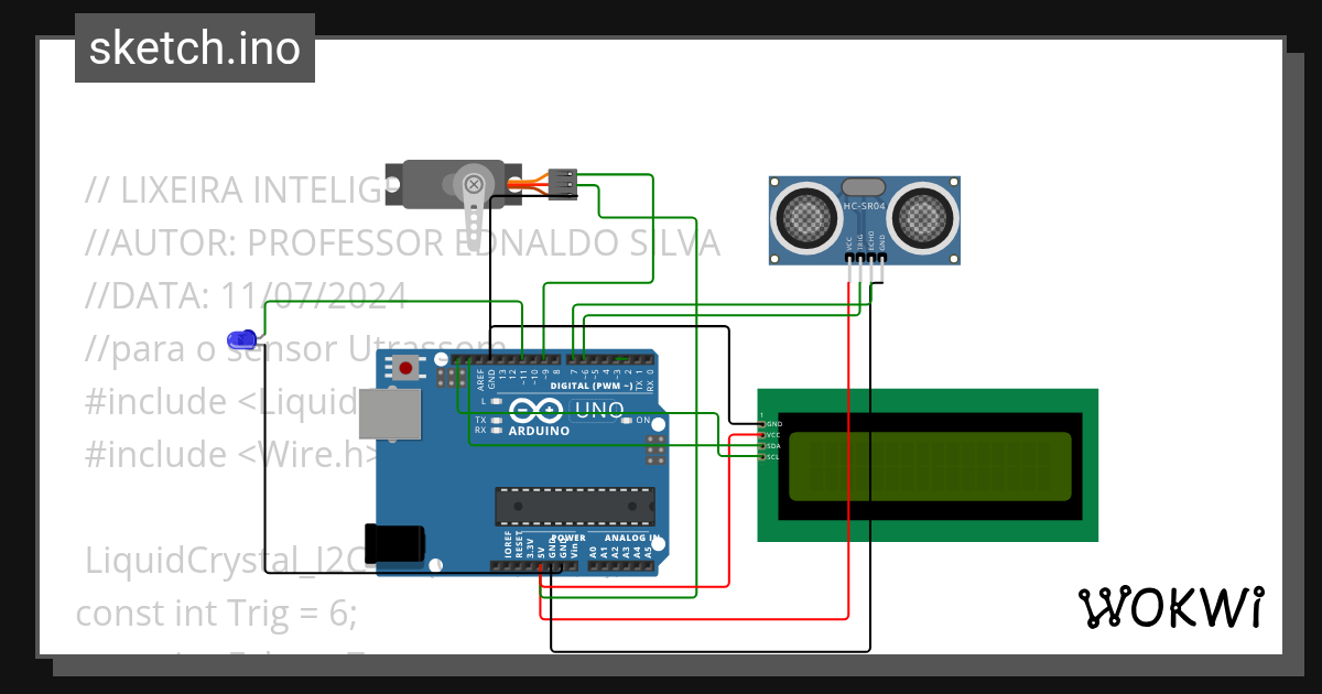 LIXEIRA INTELIGEMTE - Wokwi ESP32, STM32, Arduino Simulator