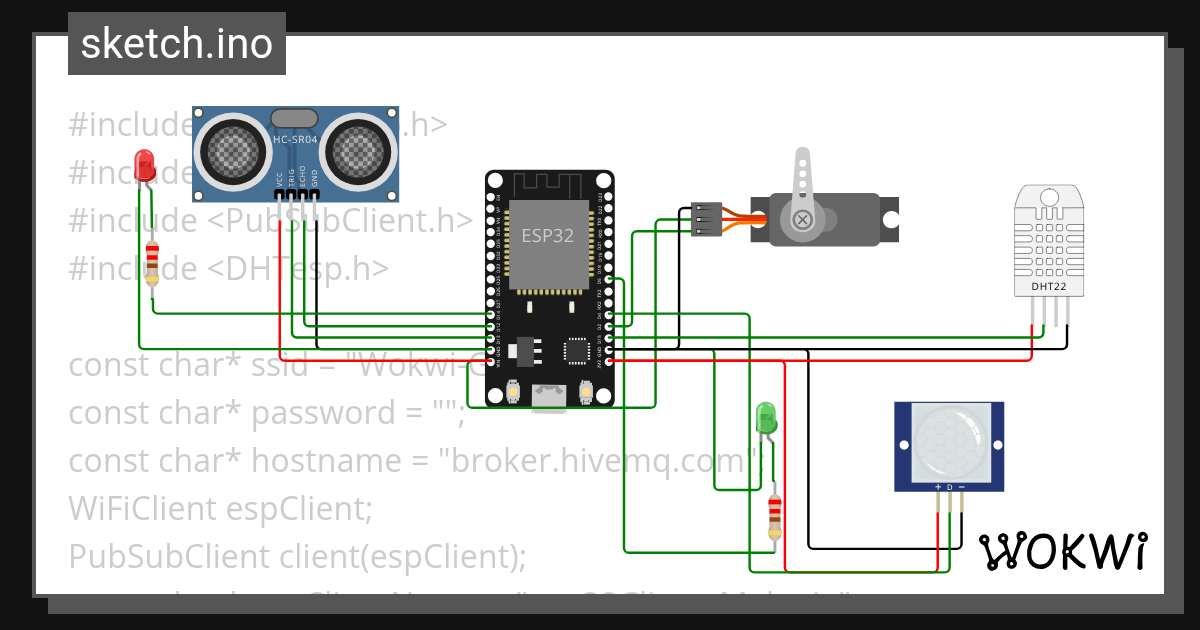 Smart Waste bin - ESP32 melaia Copy - Wokwi ESP32, STM32, Arduino Simulator