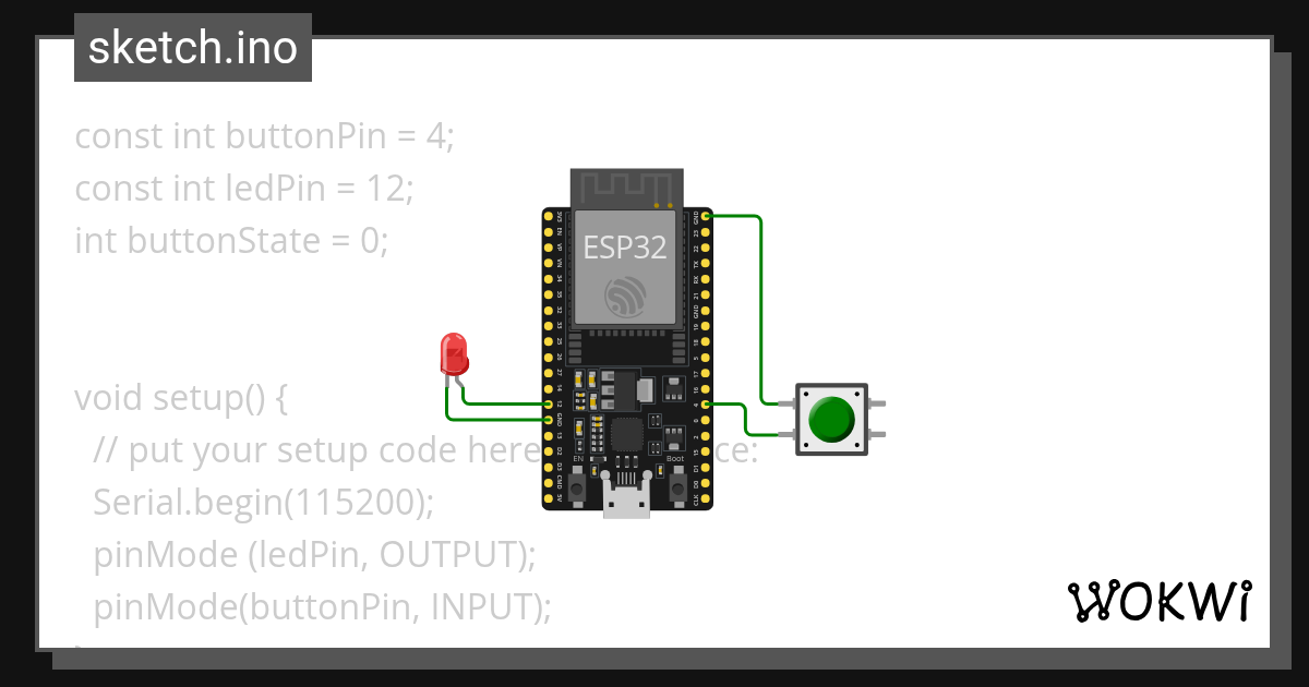 LED PB - Wokwi ESP32, STM32, Arduino Simulator