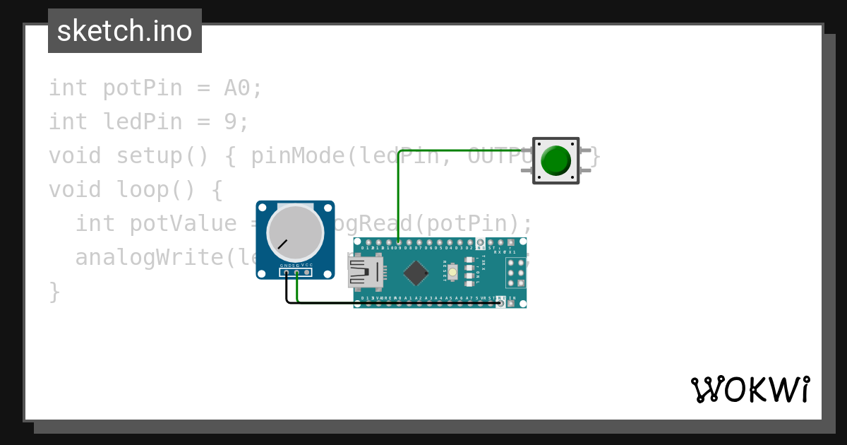 Potentiometer And Led Wokwi Esp32 Stm32 Arduino Simulator 7118