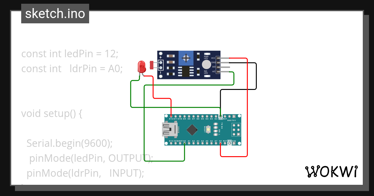 Ldr - Wokwi ESP32, STM32, Arduino Simulator