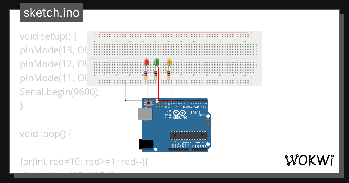 Lab 1 Traffic LED - Wokwi ESP32, STM32, Arduino Simulator