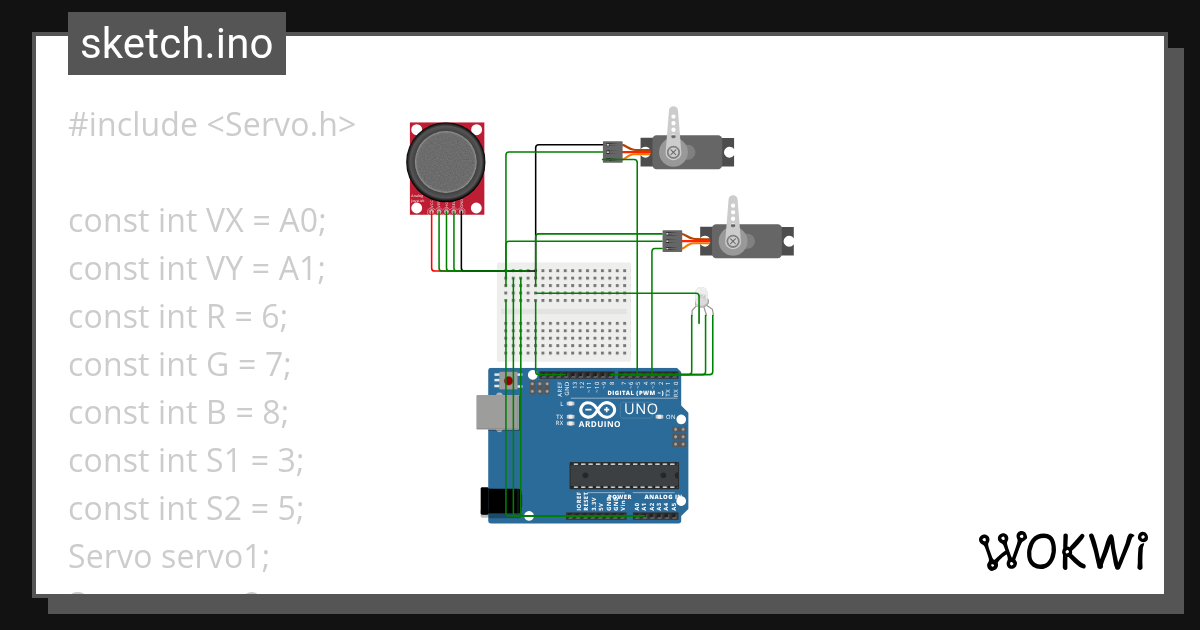 Joystick to control Spotlights - Wokwi ESP32, STM32, Arduino Simulator