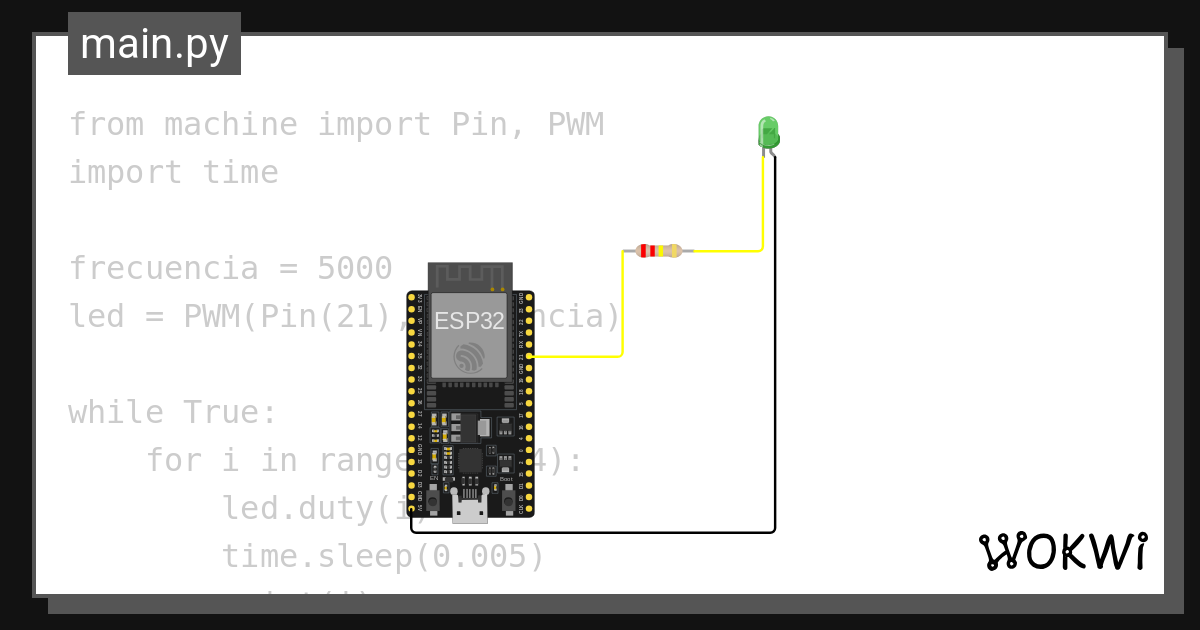 Ejercicio Led Verde Wokwi Esp32 Stm32 Arduino Simulator