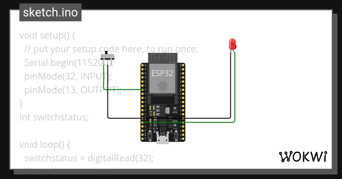 Switch Led Wokwi Esp32 Stm32 Arduino Simulator 1028