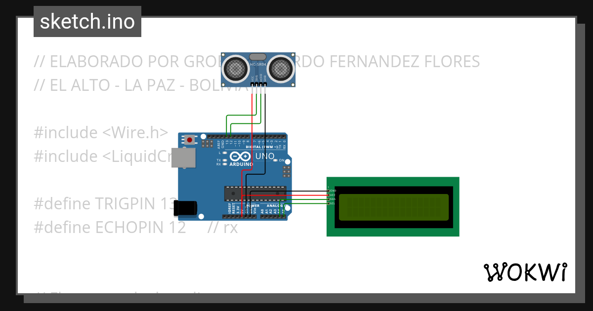 MEDIDOR_DE_DISTANCIA_Y_LCD_I2C_16X2_ - Wokwi ESP32, STM32, Arduino Simulator