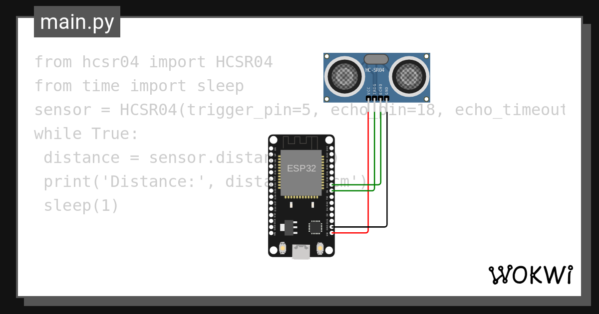วัดระยะ1 Wokwi Esp32 Stm32 Arduino Simulator