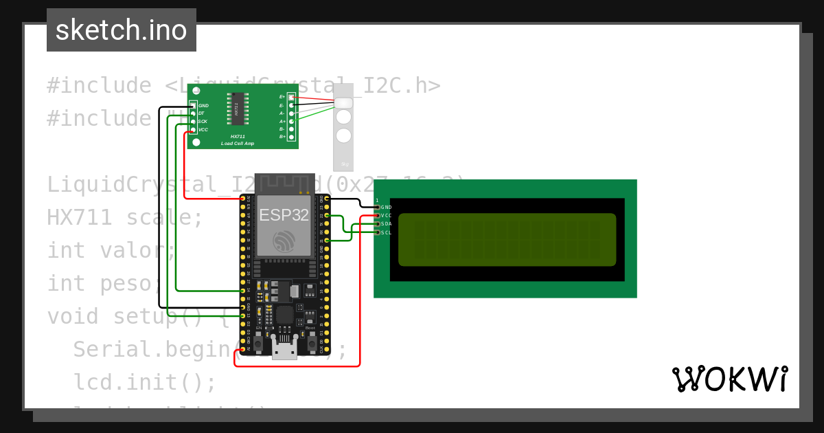 Célula De Carga Wokwi Esp32 Stm32 Arduino Simulator