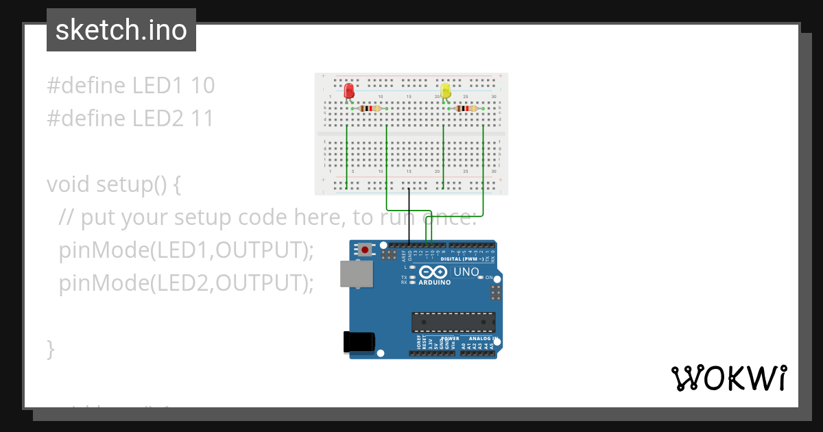 LED2 - Wokwi ESP32, STM32, Arduino Simulator