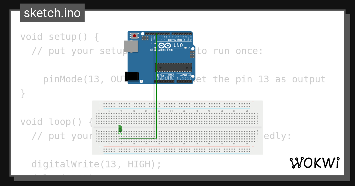 Blink Light Wokwi Esp32 Stm32 Arduino Simulator 2950
