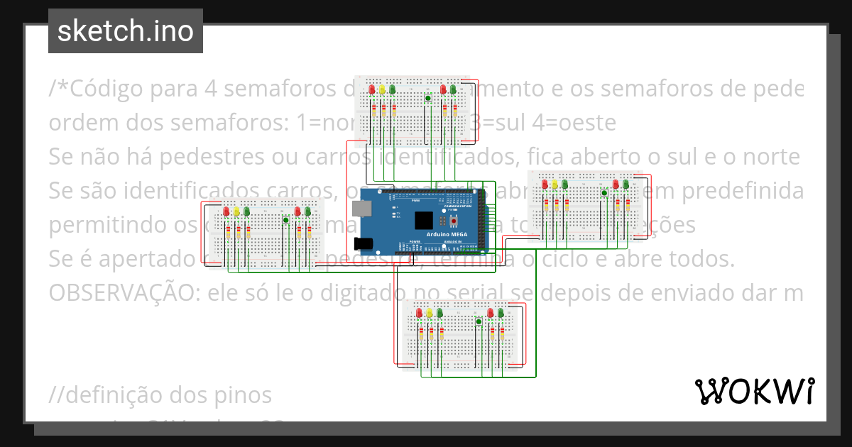 Semáforo - Wokwi ESP32, STM32, Arduino Simulator