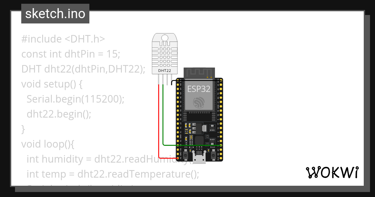 Dht22 - Wokwi ESP32, STM32, Arduino Simulator