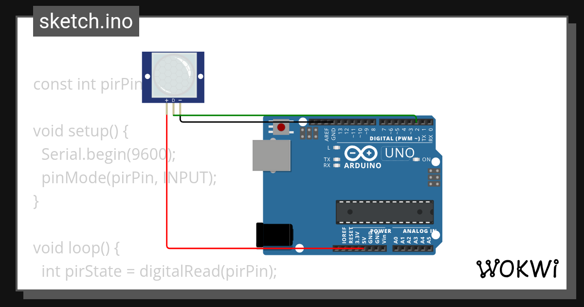 PIR sensor - Wokwi ESP32, STM32, Arduino Simulator